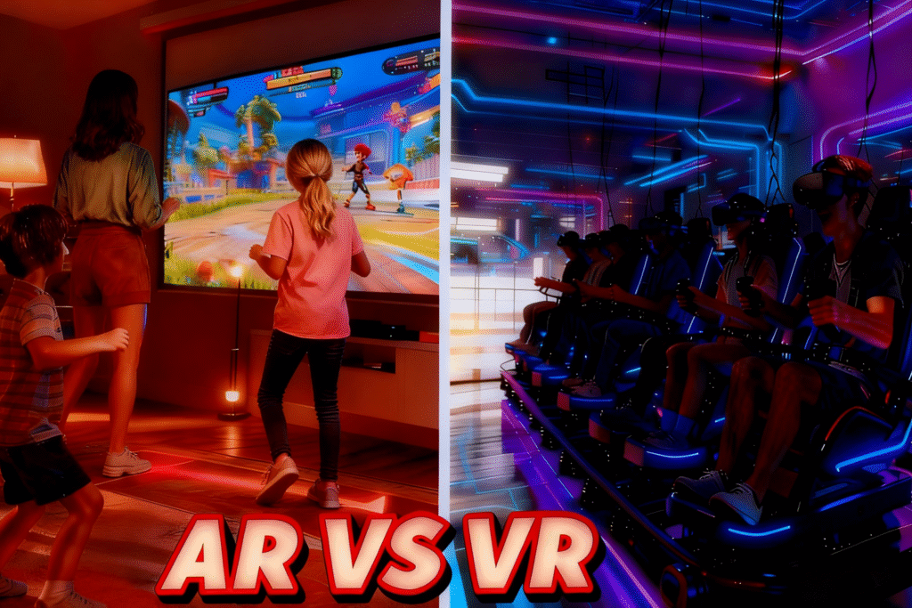 AR Amusement Equipment VS VR Arcade Theme Parks - viewstec.com